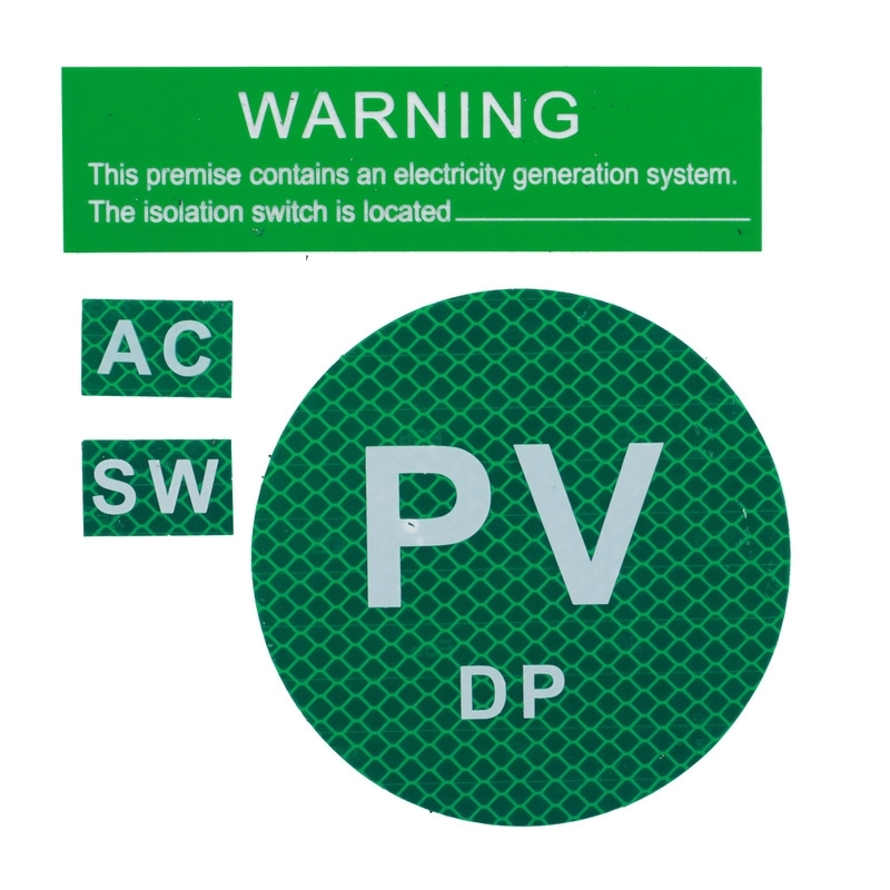 PV Warning Labels Grid Connect Kit (AS/NZS) | KNS09 - ECS NZ